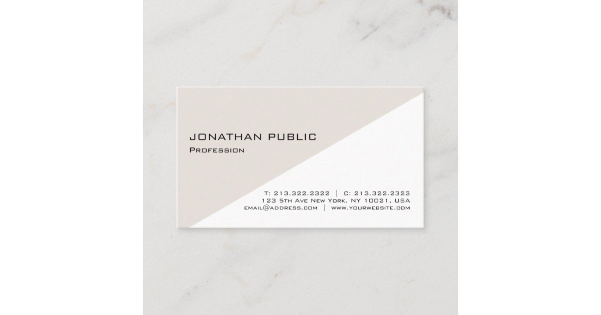 Modern Simple Elegant Plain Professional Design Business Card | Zazzle