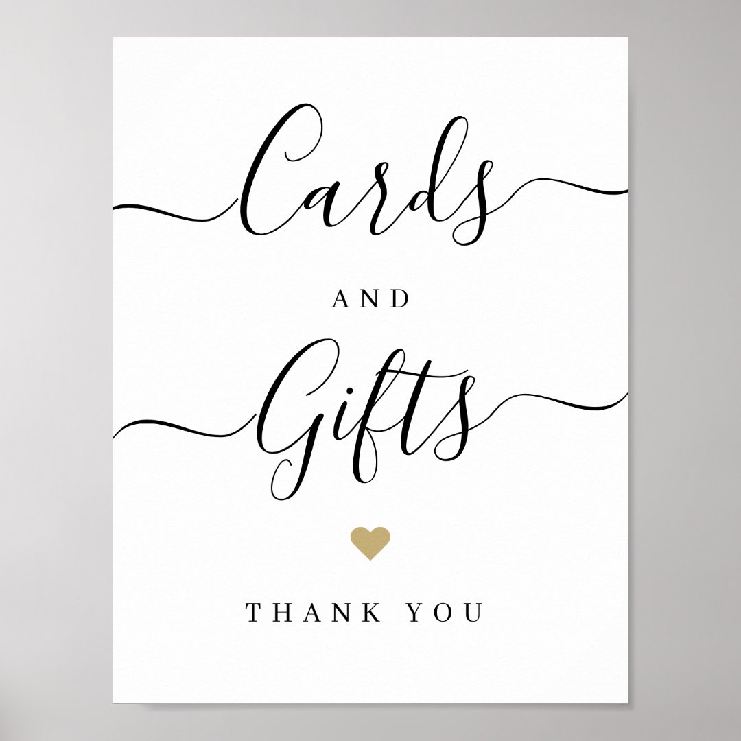 Modern simple elegant script cards and gifts sign | Zazzle