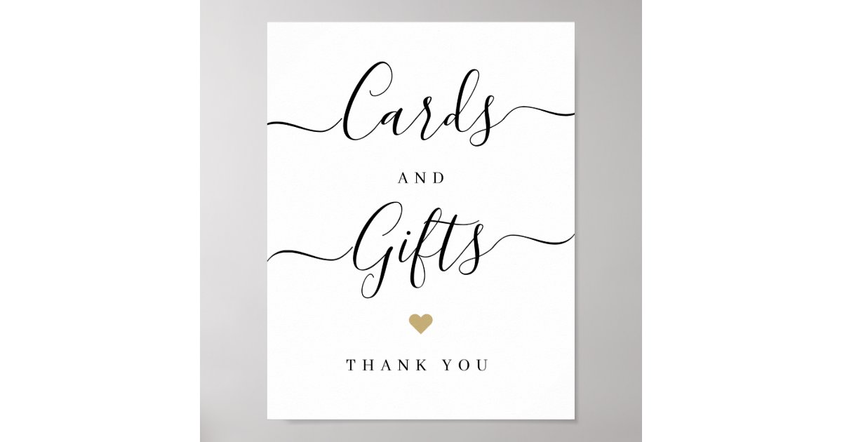 Modern simple elegant script cards and gifts sign | Zazzle