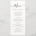 Modern simple elegant script wedding menu | Zazzle