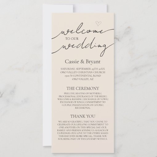 Modern Simple Elegant Script Wedding Program | Zazzle
