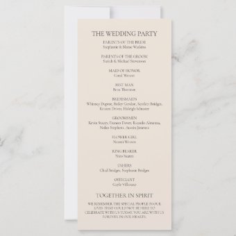 Modern Simple Elegant Script Wedding Program | Zazzle