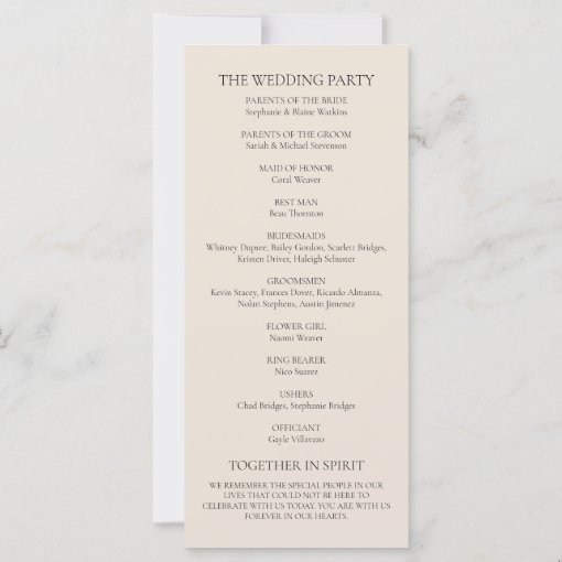 Modern Simple Elegant Script Wedding Program | Zazzle