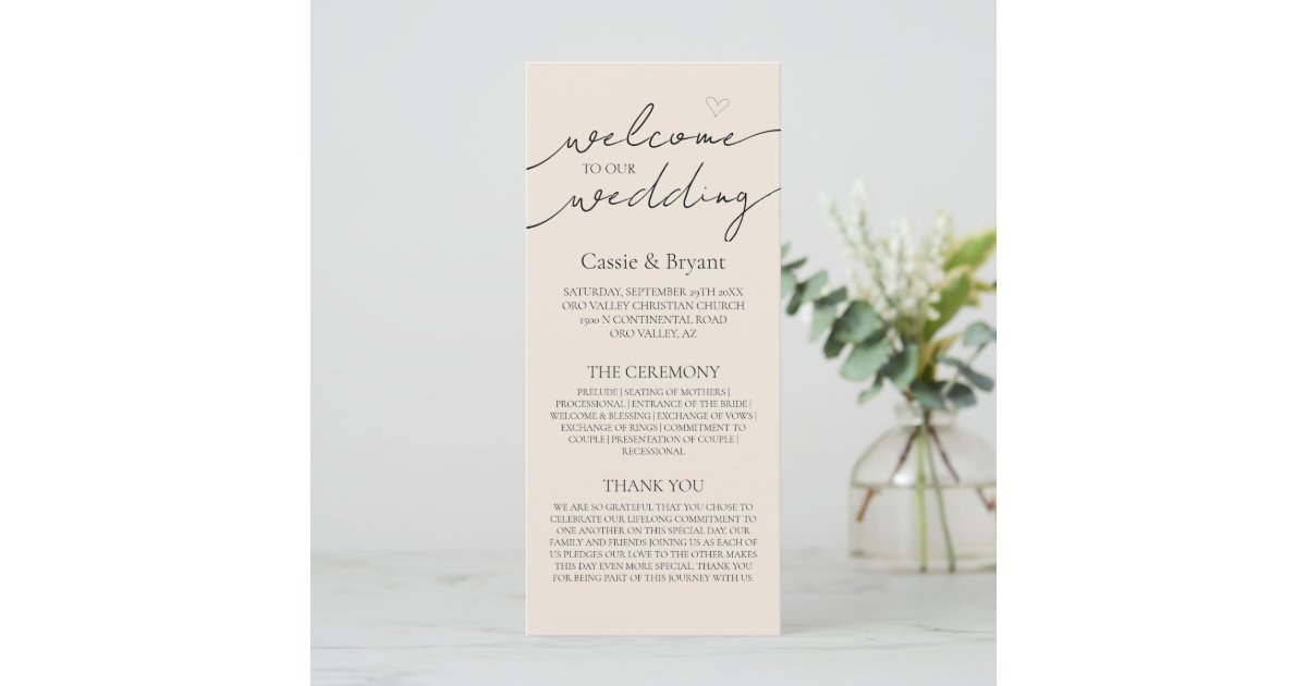 Modern Simple Elegant Script Wedding Program | Zazzle
