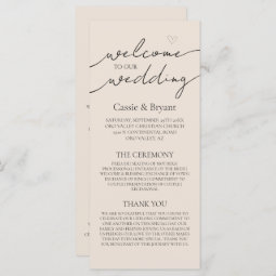 Modern Simple Elegant Script Wedding Program | Zazzle