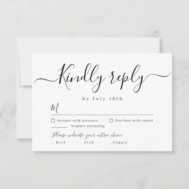 Modern simple elegant script wedding RSVP | Zazzle