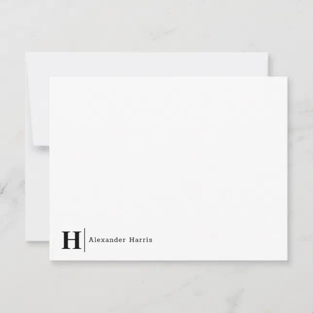 Modern Simple Elegant Typography Business Monogram Note Card | Zazzle