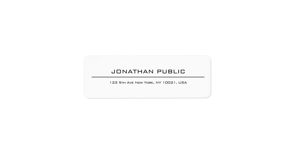 Modern Simple Elegant White Professional Address Label | Zazzle
