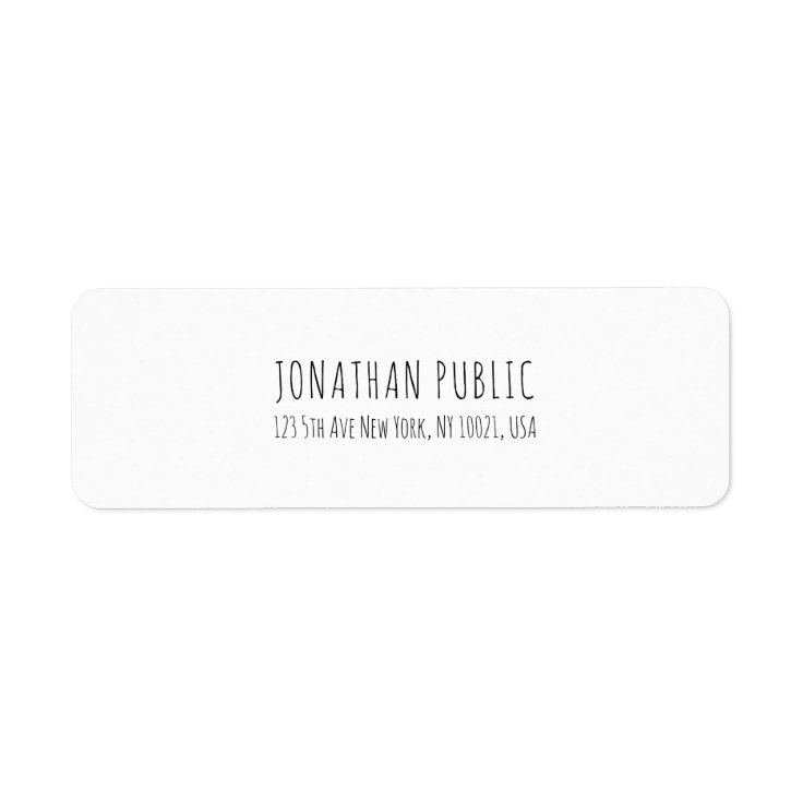 Modern Simple Elegant White Professional Plain Label | Zazzle