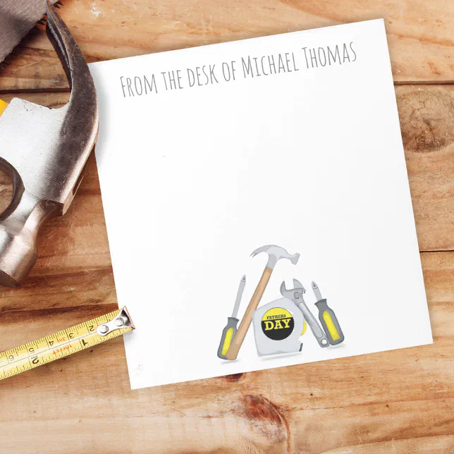 Modern Simple Father's Day Tools Minimal Whimsical Notepad | Zazzle