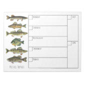 Modern Simple Fisherman Fish Weekly Calendar Notepad | Zazzle
