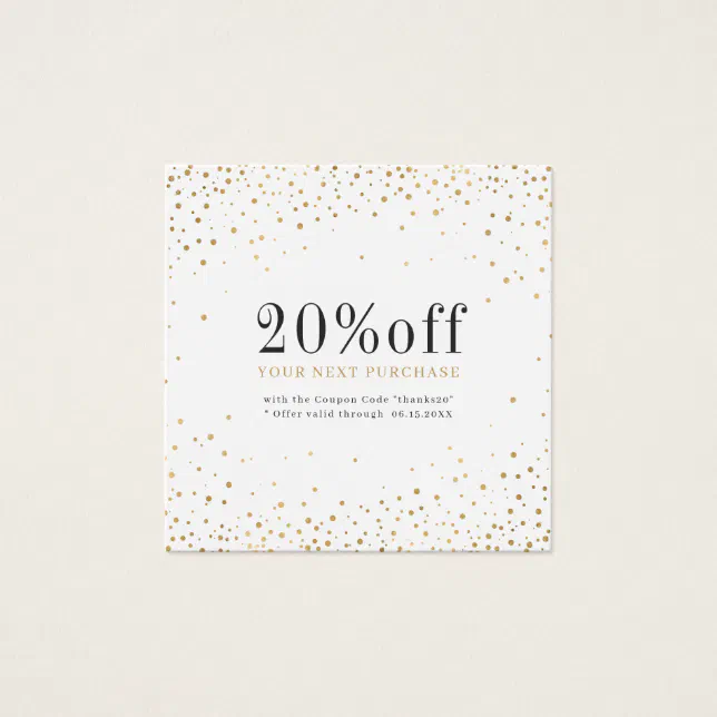 Modern simple gold glitter discount card | Zazzle