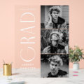 Modern Simple Grad 3 Photo Graduation Party Acrylic Sign | Zazzle