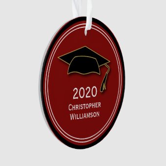 Modern Simple Graduation Cap Class of 2020 Ornament | Zazzle