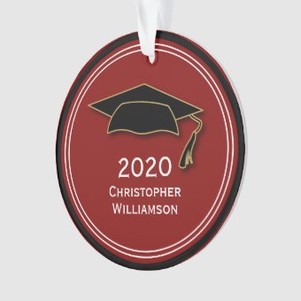 Modern Simple Graduation Cap Class of 2020 Ornament | Zazzle