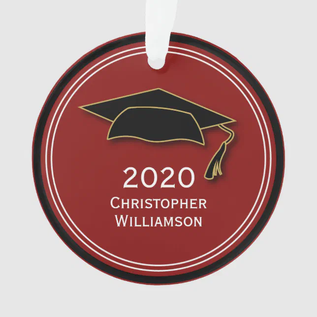 Modern Simple Graduation Cap Class of 2020 Ornament | Zazzle