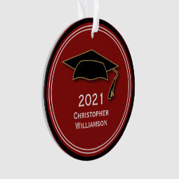 Modern Simple Graduation Cap Class of 2021 Ornament | Zazzle