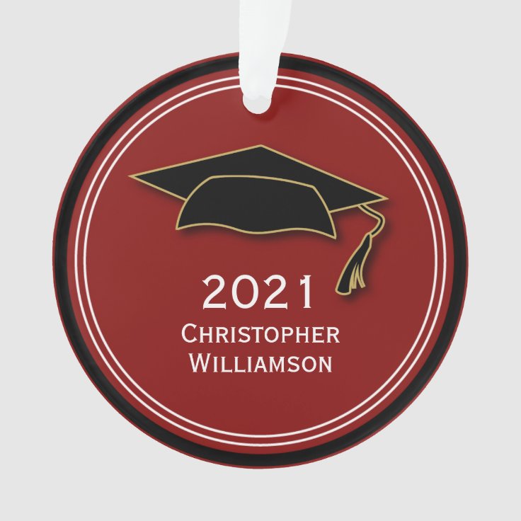 Modern Simple Graduation Cap Class of 2021 Ornament | Zazzle