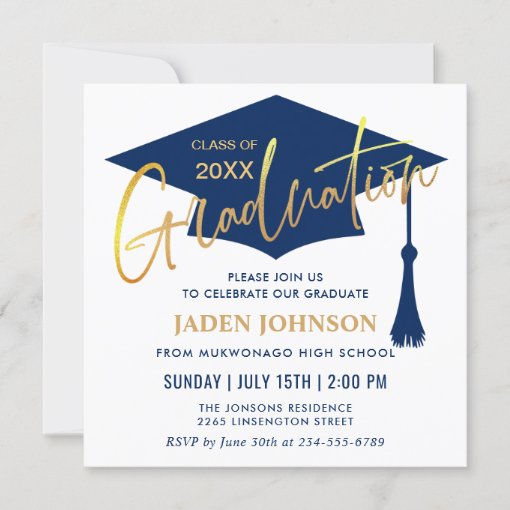 Modern Simple Graduation Party QR code Invitation | Zazzle