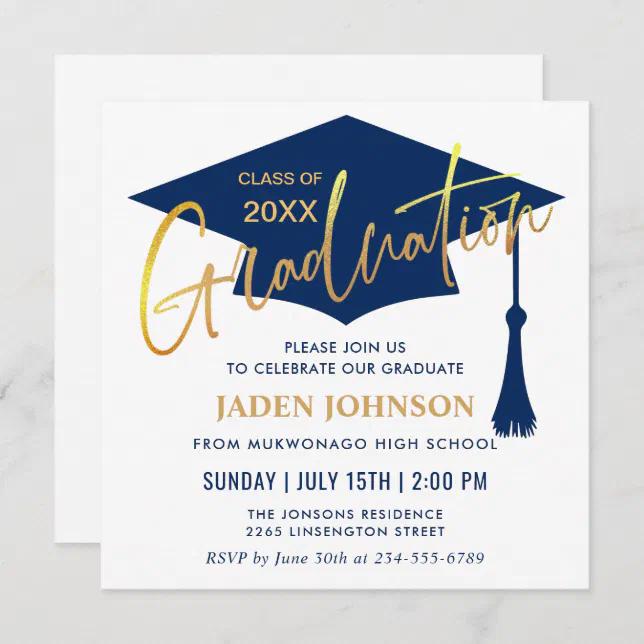 Modern Simple Graduation Party QR code Invitation | Zazzle