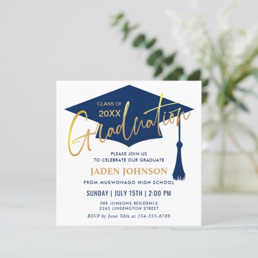 Modern Simple Graduation Party QR code Invitation | Zazzle