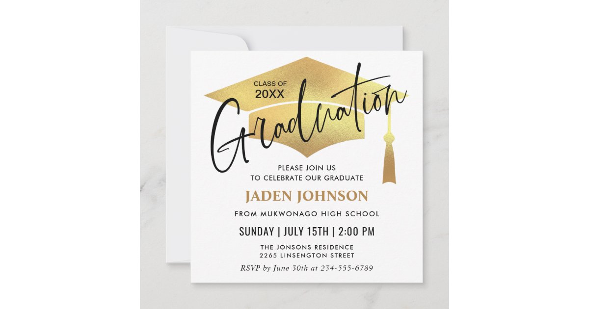 Modern Simple Graduation Party QR code Invitation | Zazzle