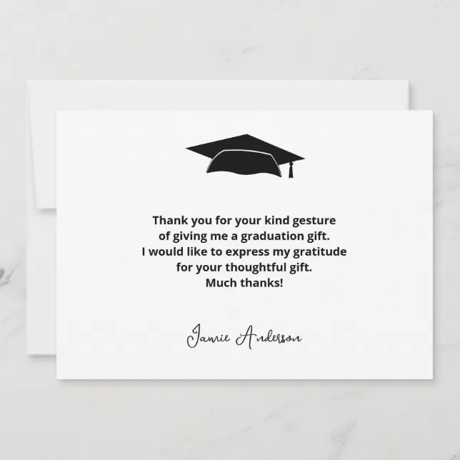 Modern Simple Graduation Thank You Card | Zazzle