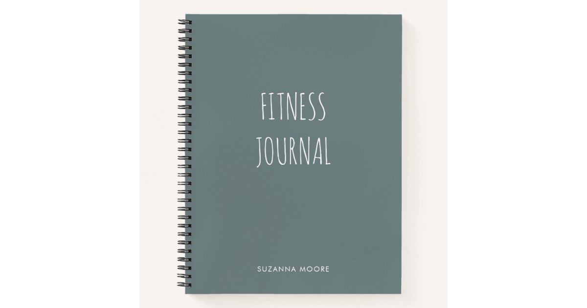 Modern Simple Gray Gym Workout Health Fitness Notebook | Zazzle