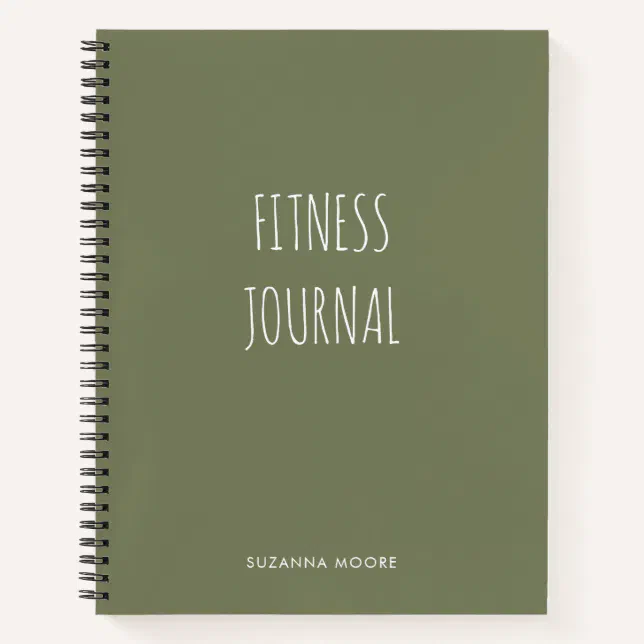 Modern Simple Green Gym Workout Health Fitness Notebook | Zazzle