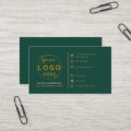 Modern Simple Green Logo Custom Icons Social Media Business Card | Zazzle