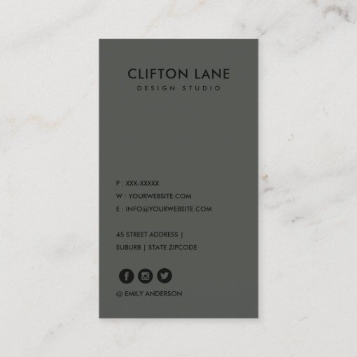 MODERN SIMPLE GREY YELLOW PERSONAL PHOTO IDENTITY BUSINESS CARD | Zazzle