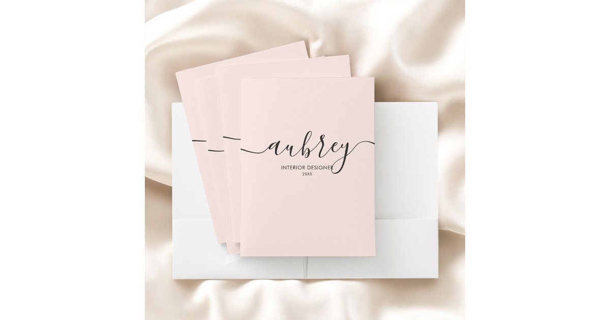 Modern Simple Handwriting Calligraphy Pocket Folder | Zazzle