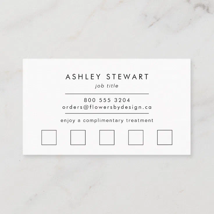 Modern Simple Handwritten Calligraphy Plain White Loyalty Card | Zazzle