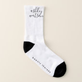 Modern Simple Handwritten Calligraphy Plain White Socks | Zazzle