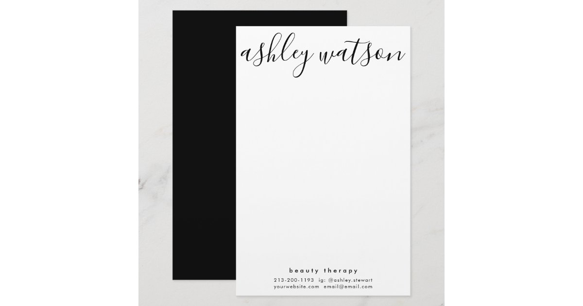 Modern Simple Handwritten Calligraphy Plain White Stationery | Zazzle