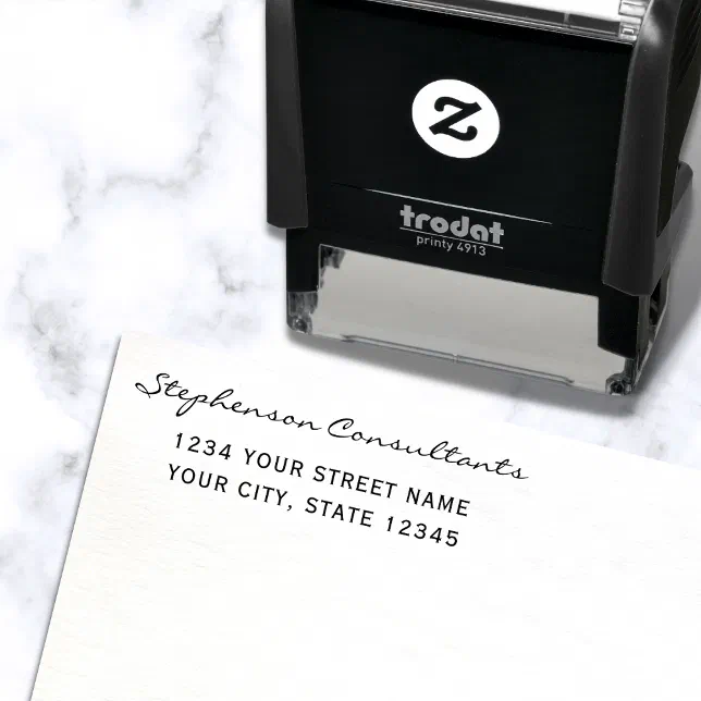 Modern Simple Handwritten Return Address Self-inking Stamp | Zazzle