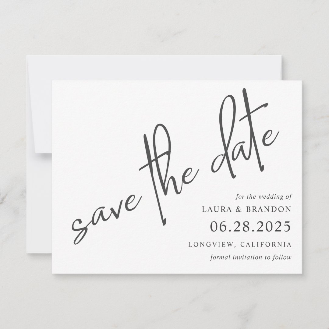 Modern Simple Handwritten Script Save the Date | Zazzle