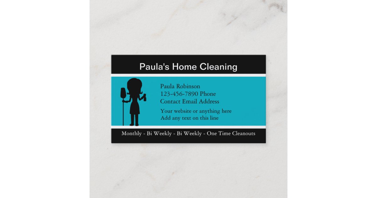 Modern Simple House Cleaning Maid Business Card | Zazzle