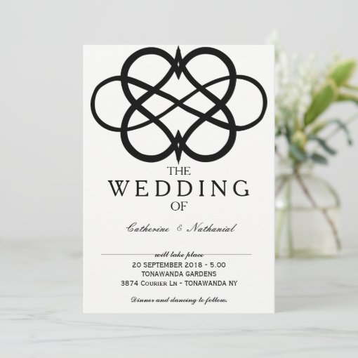Modern Simple Infinity Heart Wedding Invitation | Zazzle