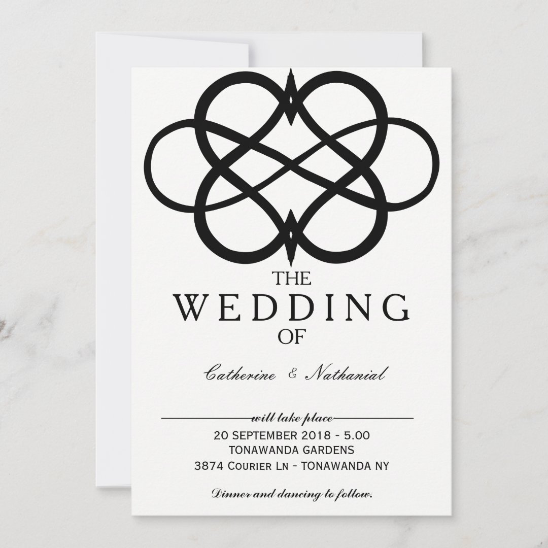 Modern Simple Infinity Heart Wedding Invitation | Zazzle