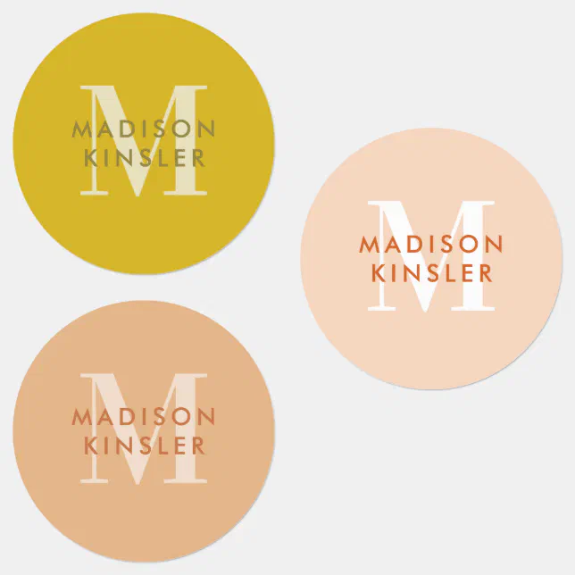 Modern Simple Initial Boho Waterproof Name Labels | Zazzle