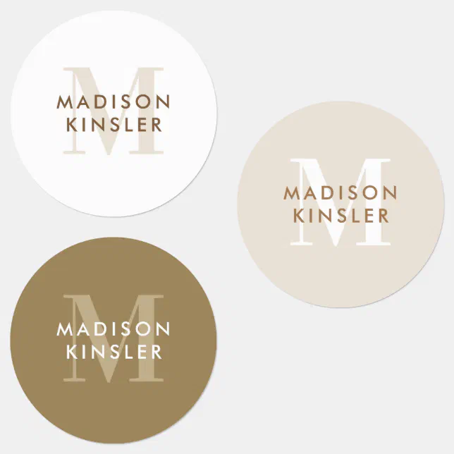 Modern Simple Initial Boho Waterproof Name Labels | Zazzle