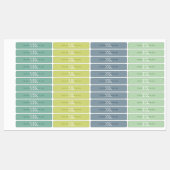 Modern Simple Initial Green Blue Waterproof Name L Labels | Zazzle