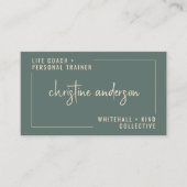 Modern Simple Life Coach Personal Trainer | Green Business Card | Zazzle