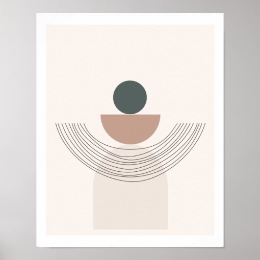 Modern Simple Line Art in Earth Tones Poster | Zazzle