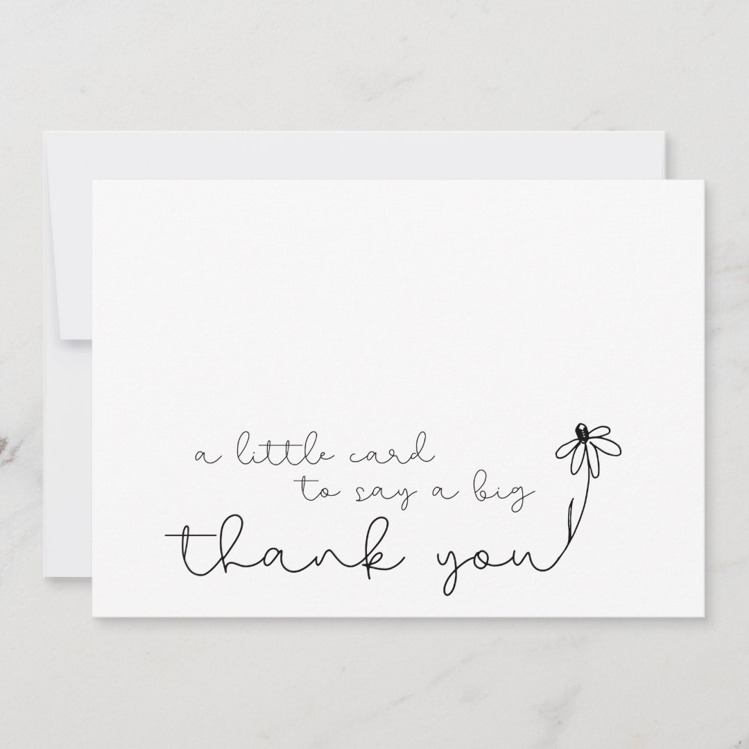 Modern Simple Line Art Thank You Card | Zazzle
