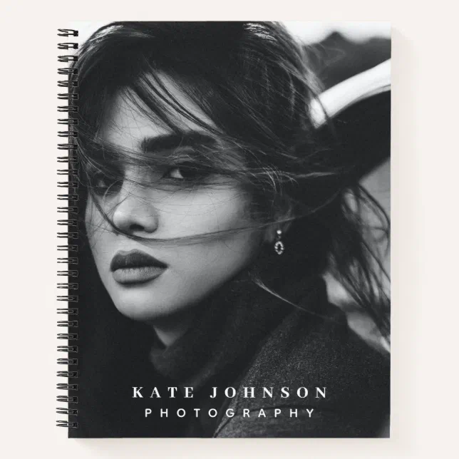 Modern Simple Minimal Photo QR Code Social Media Notebook | Zazzle