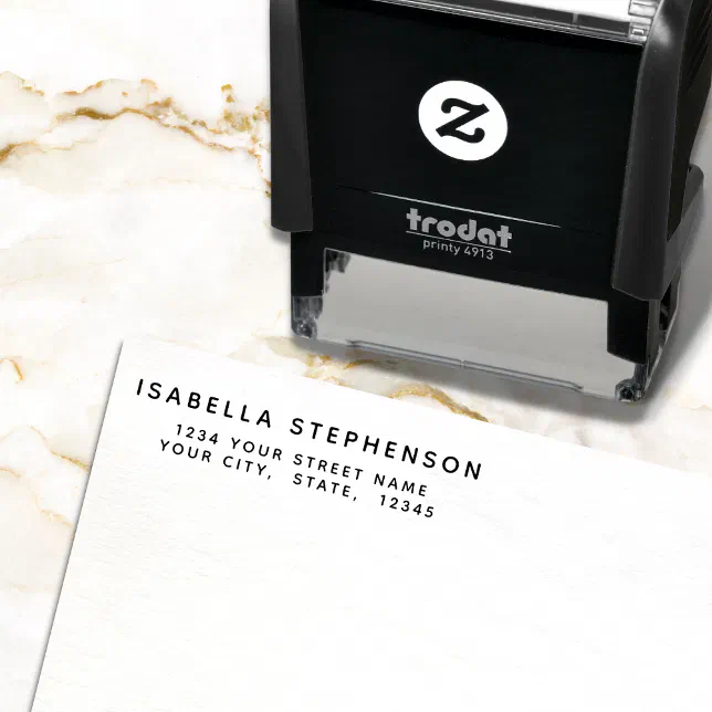 Modern Simple Minimal Return Address Self-inking Stamp | Zazzle