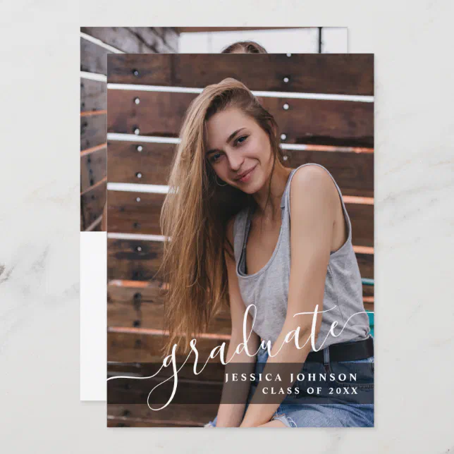 Modern Simple Minimalist 3 PHOTO Graduation Party Invitation | Zazzle