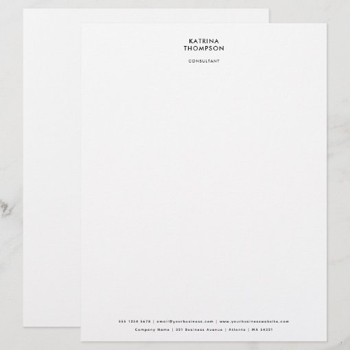 Modern Simple Minimalist Business Corporate Letterhead | Zazzle